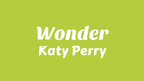WONDER LYRICS - KATY PERRY